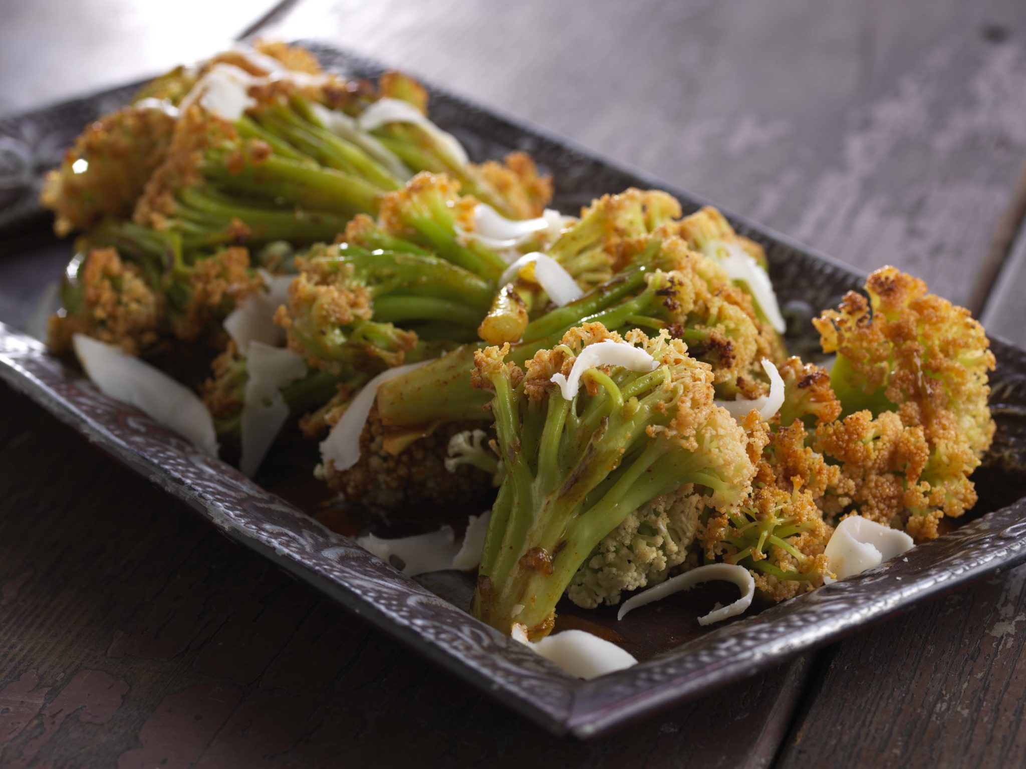 Nashville Hot CAULILINI® baby cauliflower with Shaved Goat Cheese ...