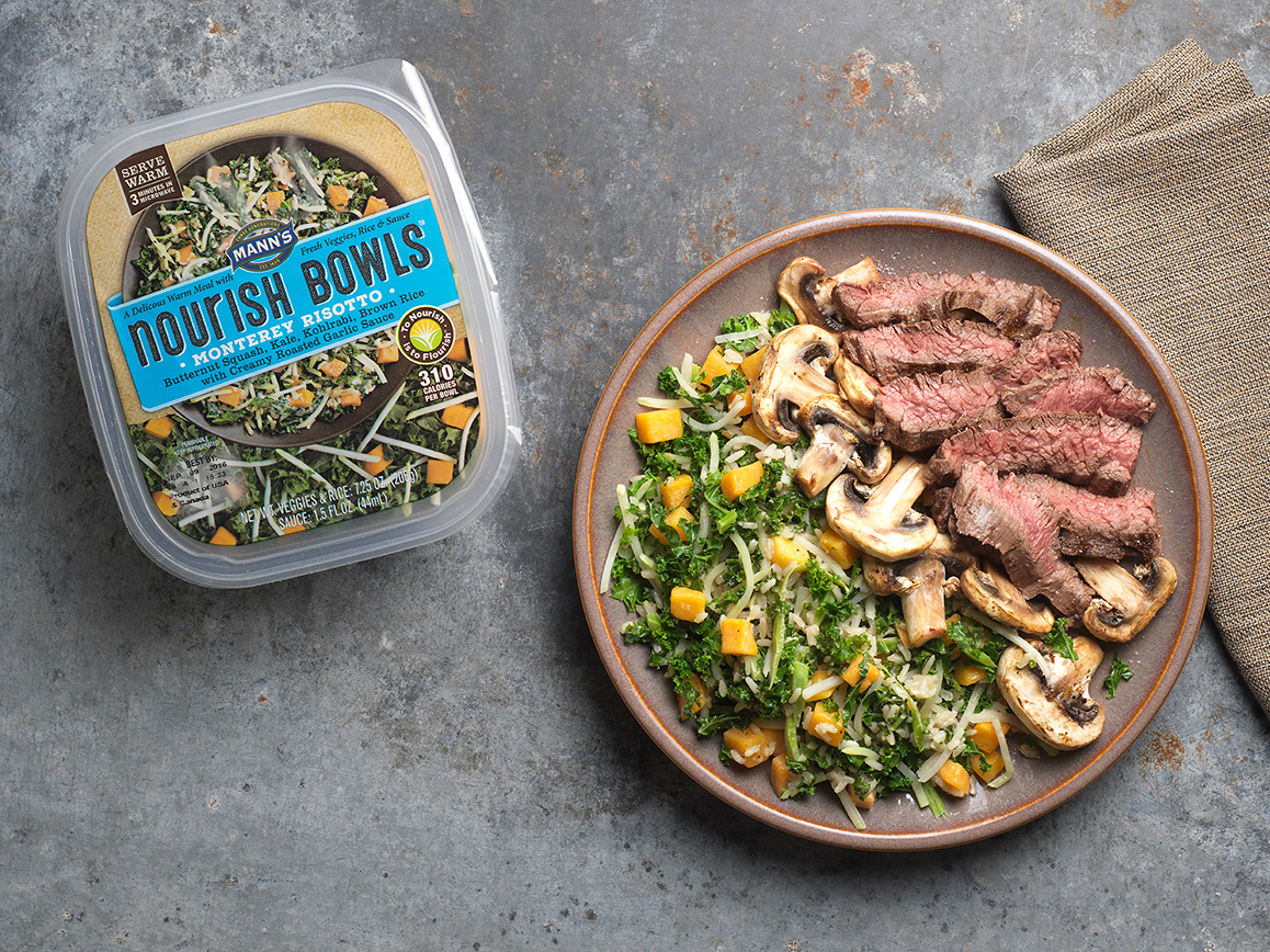 Monterey Risotto with Grilled Skirt Steak & Sautéed Mushrooms | Mann's ...