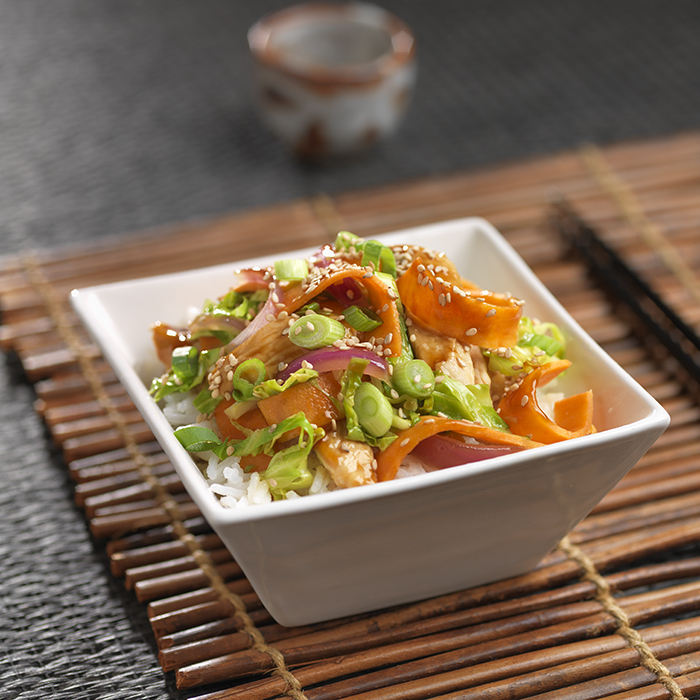 Sweet Potato "Fettuccine" Teriyaki Chicken Rice Bowl - Mann's Fresh ...