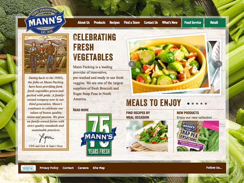 MANN PACKING REDESIGNS WEBSITE - Mann's Fresh Vegetables