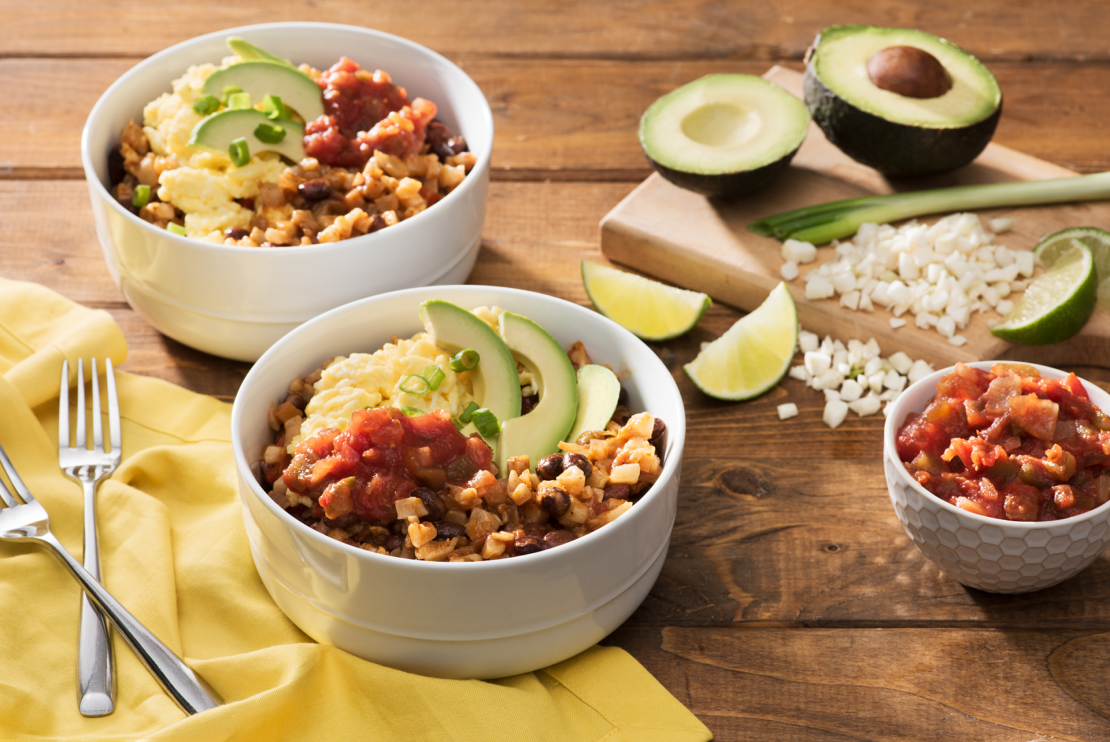 Breakfast Burrito Cauliflower "Rice" Bowls - Mann's Fresh Vegetables