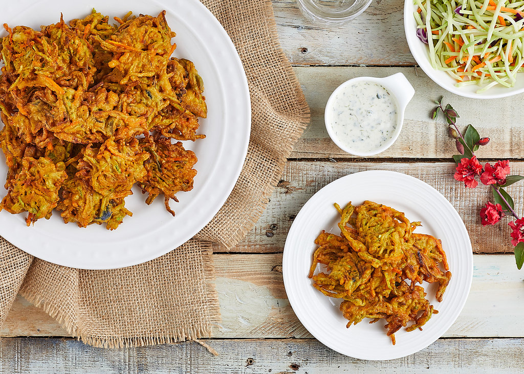 Broccoli Slaw Pakoras with Raita - Mann's Fresh Vegetables