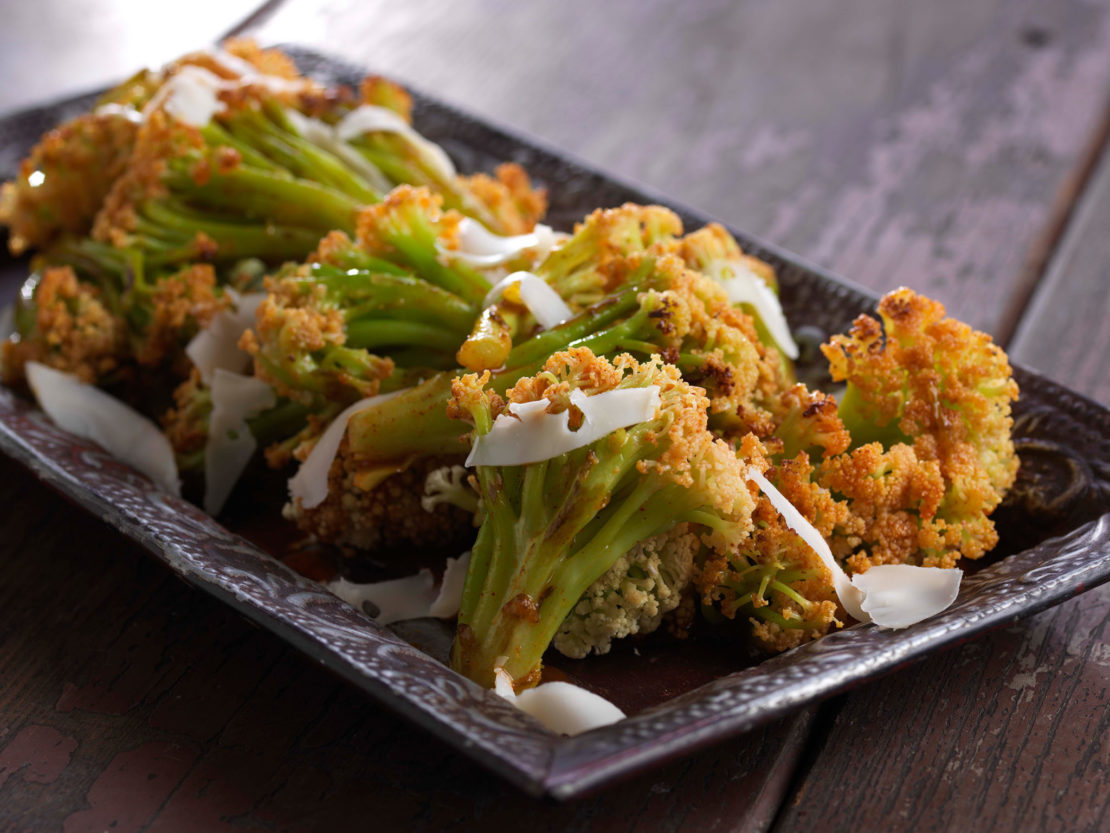 Nashville Hot CAULILINI® baby cauliflower with Shaved Goat Cheese ...
